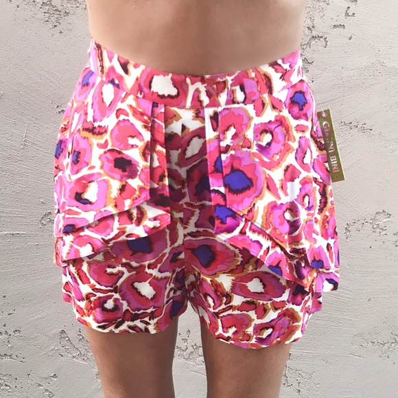 Gianni Bini | Shorts | Gianni Bini Pink Pattern Layered High Waisted ...